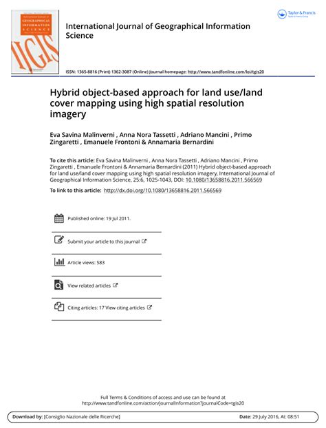 pdf hybrid object based approach for land use land cover mapping