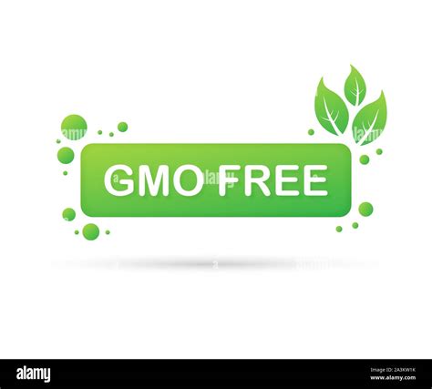 Green Colored Gmo Free Emblems Badge Logo Icon Vector Stock