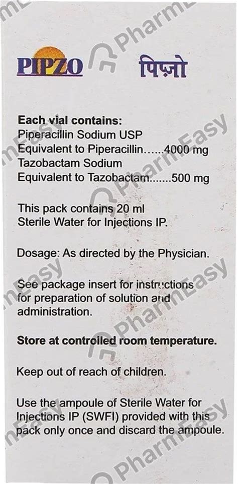 Piperacillin Tazobactam Injection 4 5 G At ₹ 150 Vial In Surat Id 2856310133355