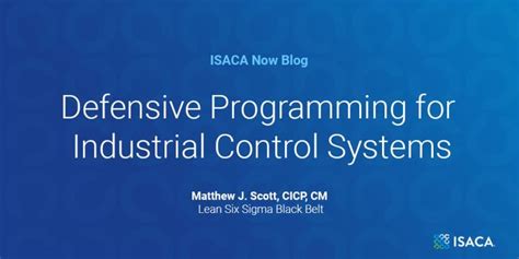 Pam N On Linkedin Defensive Programming For Industrial Control Systems