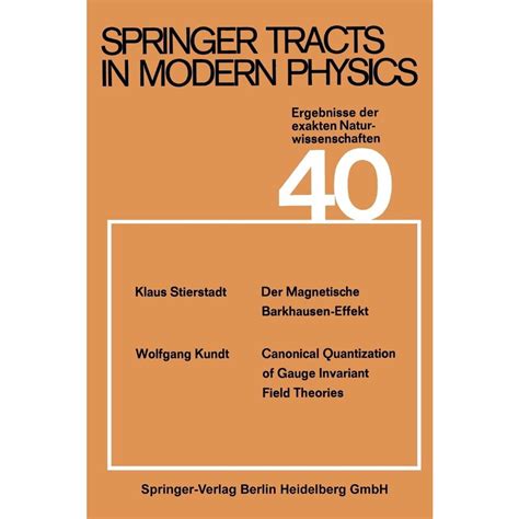 springer tracts in modern physics submarino