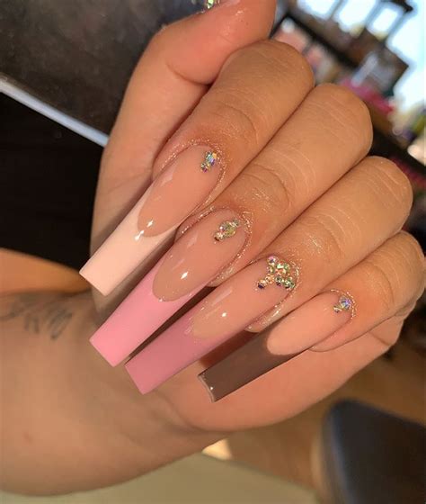 Instagram Pink Acrylic Nails Long Acrylic Nails French Tip Acrylic Nails