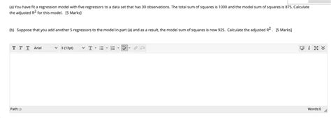 Solved A You Have Fit A Regression Model With Five