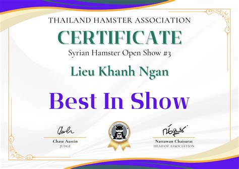 Hamster Center ขออนุญาตสรุปผลรางวัลการประกวด Hamster Facebook