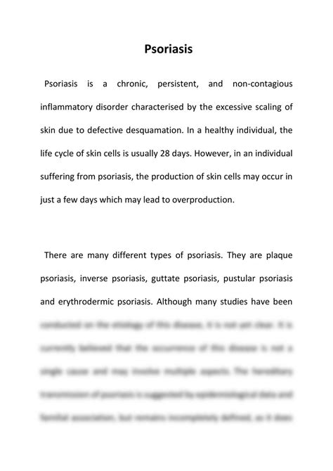 Psoriasis Aacb1254 Human Physiology Tar Uc Thinkswap
