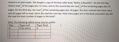 Solved Jessica Is An Avid Reader She Bought A Copy Of The Chegg