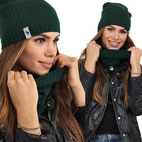 KOMPLET DAMSKI CZAPKA BEANIE KOMIN GOLF TUBA DUŻY ZESTAW BUT ZIEL Cena Opinie Komplety