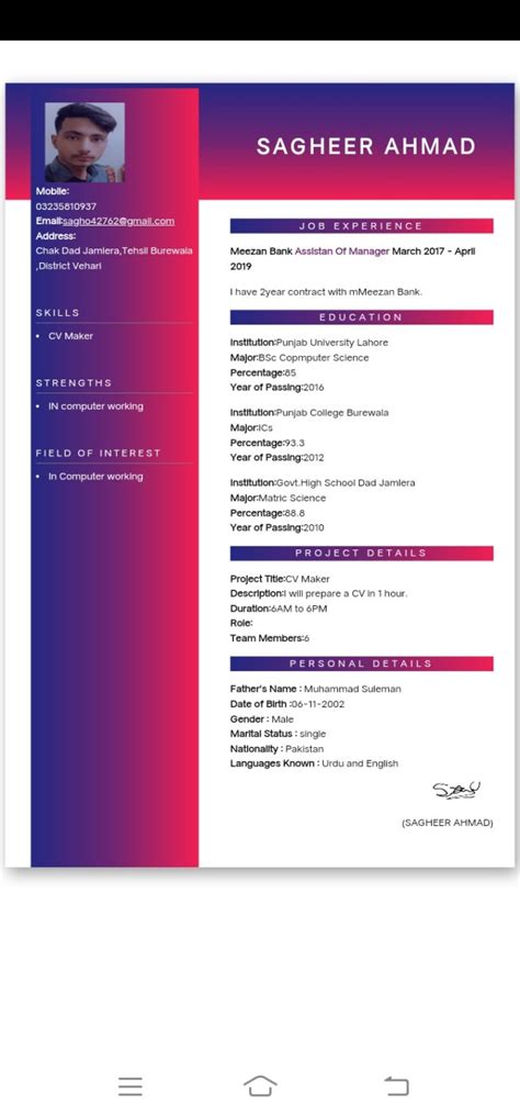 Prepare A Affective Cv Of Documents In 1hour By Sagheer7673 Fiverr