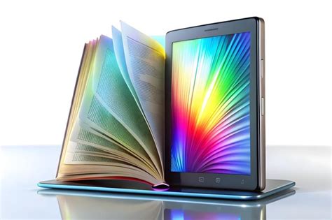 D E Reader With Holographic Book Selection Copy Space At The Bottom