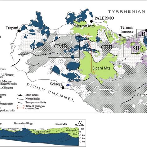 A Schematic Geological Map Of Western Sicily After Catalano Et Al