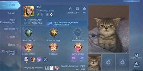 Beli Akun Skin Mobile Legends Hero51 Skin40 Allunbind Bagus Banget Aman