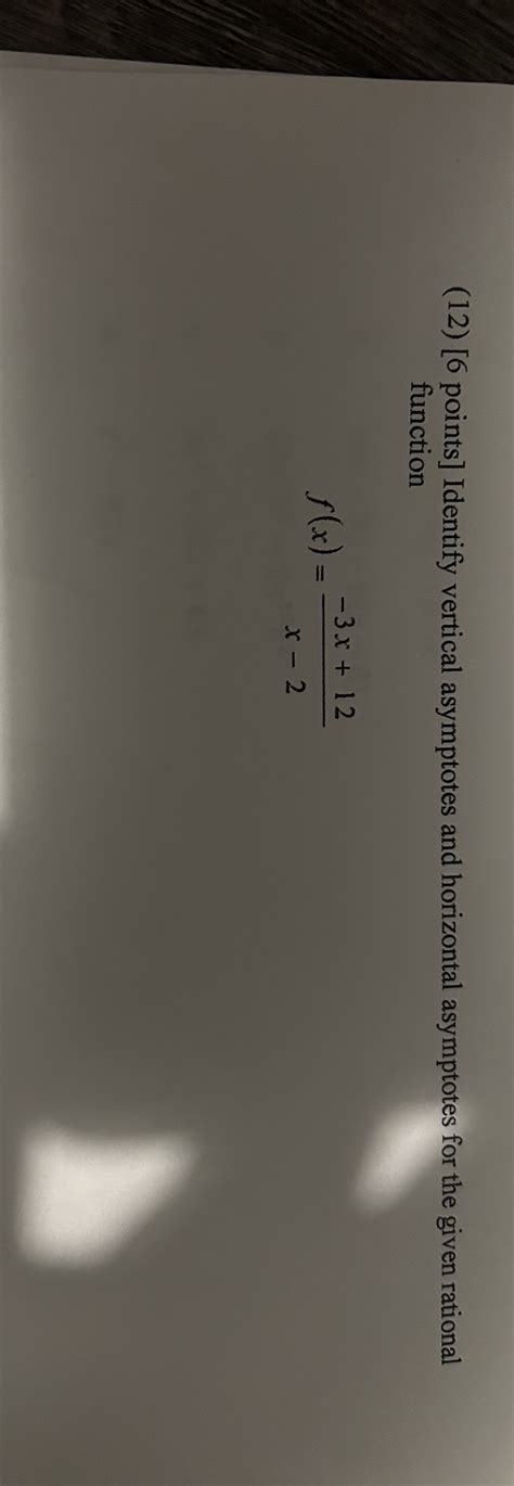 Solved 12 6 Points Identify Vertical Asymptotes And