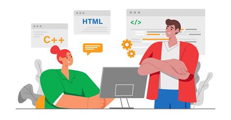 Coding Gray Concept With People Scene Graphics Envato Elements