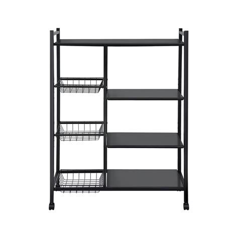 Artiss 4 Tier Kitchen Rack Microwave Bakers Storage Shelf With 3