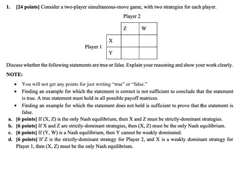 Solved Points Consider A Two Player Chegg
