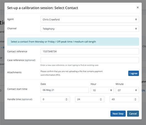 How Do I Set Up A Calibration Session Based On A Contact That Has Not