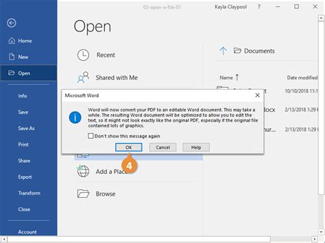 open word documents customguide
