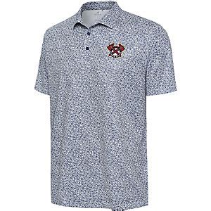 Antigua Mens Atlanta Braves Field Ditsy Polo Academy