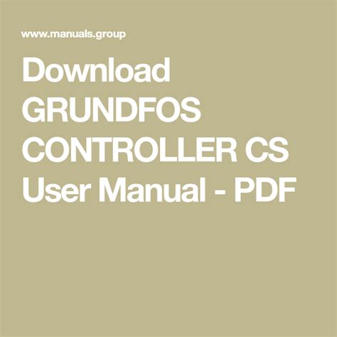 Download Grundfos Controller Cs User Manual Pdf