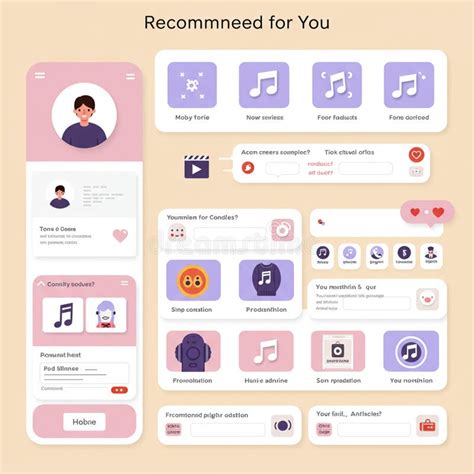 User Interface Design Showcasing A Recommendation Section Includes A