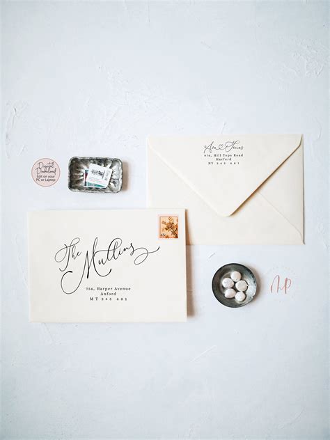 Envelope Address Template Instant Download Printable Wedding Envelope Addressing Template Fully