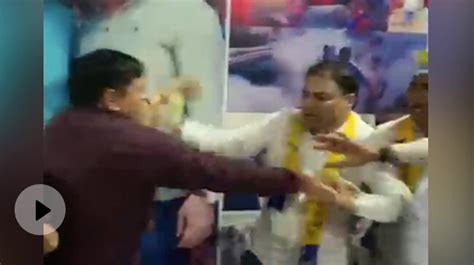 On Camera Aap Mla Gulab Singh Yadav Beaten Up In Delhi Runs To Save