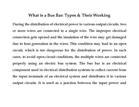 Bus Bars Types Of Busbars What Is A Bus Bar Types And Their Working During The Distribution