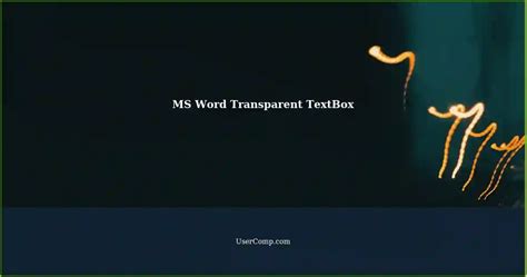 Transparent TextBox Background Visible In Print And PDF MS Word Solution