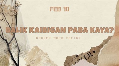 BALIK KAIBIGAN PA BA KAYA SPOKEN WORD POETRY MERCY BLESS YouTube