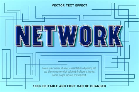 Premium Vector Network Text Effect Editable