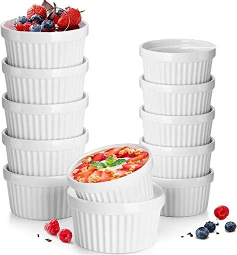 DeeCoo Porcelain Souffle Dish Ramekins Set Of