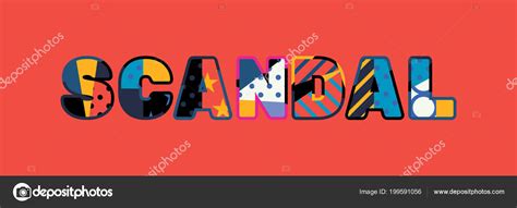 Palabra Concepto Scandal Escrito Tipografía Abstracta Colorida Vector