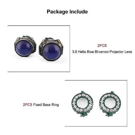 Upgrade 3.0 Bi-Xenon Lenses Headlight Blue Film for Hella 3R G5 Black ...
