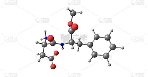 阿斯巴甜分子结构孤立于白色
