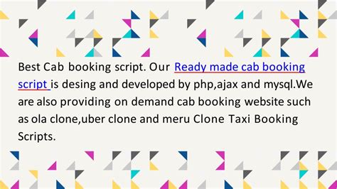 Ppt Readymade Best Ola Booking Script Dod It Solutions Powerpoint