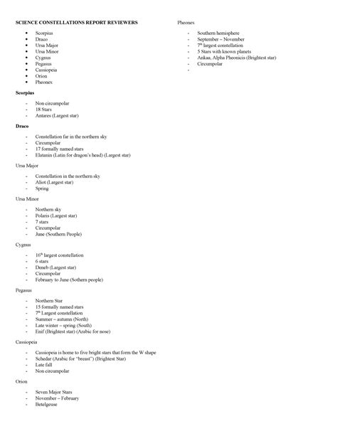 Science Constellations Report Reviewers Science Constellations Report