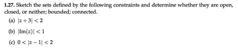solved 1 27 sketch the sets defined by the following