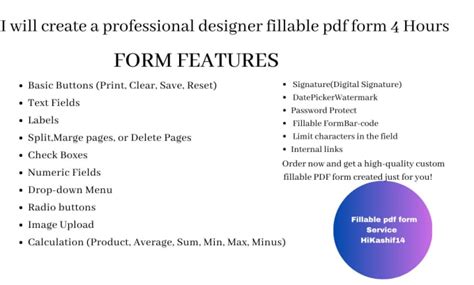 Create A Fillable Pdf Form By Hikashif14 Fiverr