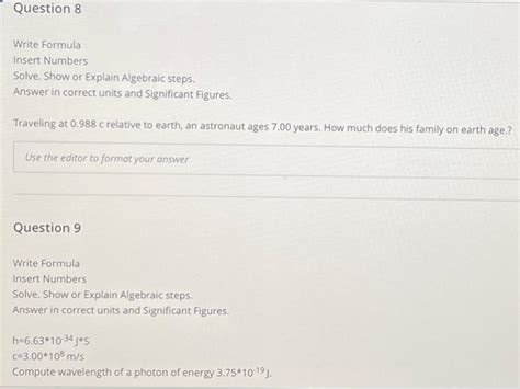 solved question 8 write formula insert numbers solve show