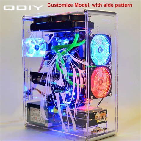 QDIY PC A006S ATX Transparent Boîtier D ordinateur Boîtier PC