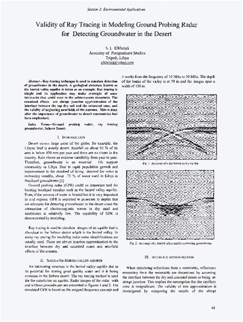 Validity Of Ray Tracing In Modeling Ground Probing Radar For Detecting Groundwater In The Desert