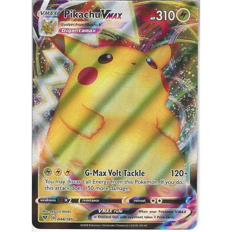 Pokemon Trading Card Game 044185 Pikachu Vmax Rare Ultra Card Swsh 04 Vivid Voltage