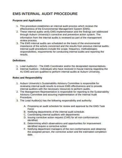 Internal Auditing Procedure