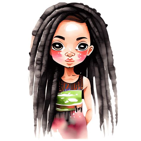Biracial Anime Girl With Dreadlocks Graphic · Creative Fabrica