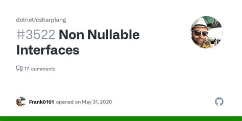 Non Nullable Interfaces Issue Dotnet Csharplang Github