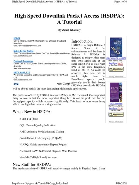 high speed downlink packet access hsdpa a tutorial by zahid