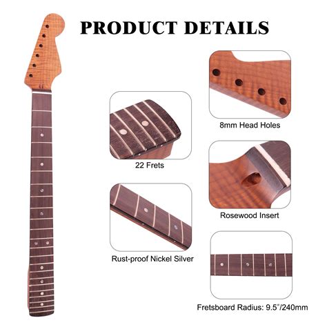 Aaaaa Flame Maple Stratocaster Guitar Neck Rosewood Fretboard Maple