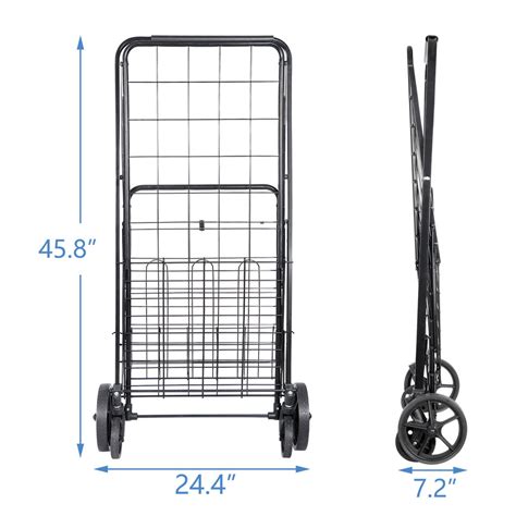 Grocery Utility Shopping Cart Folding Cart With Double Basket For