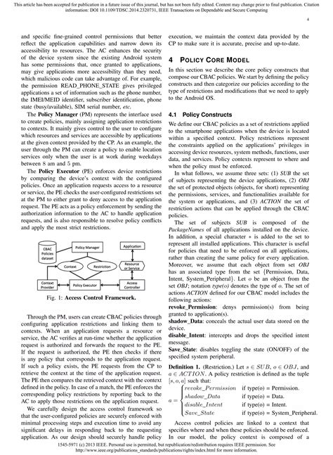Ieee Project 2014 2015 Context Based Access Control Systems Pdf