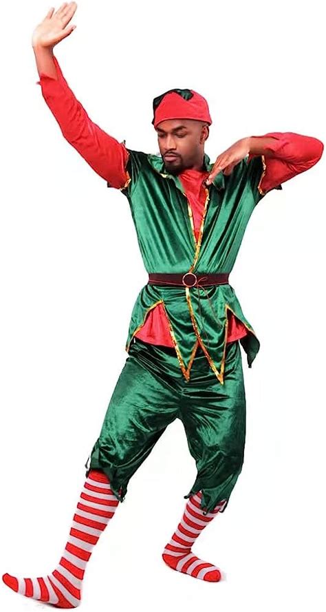 Buy Santa Claus Elf Costume For Men Christmas Party Green Outfit Online